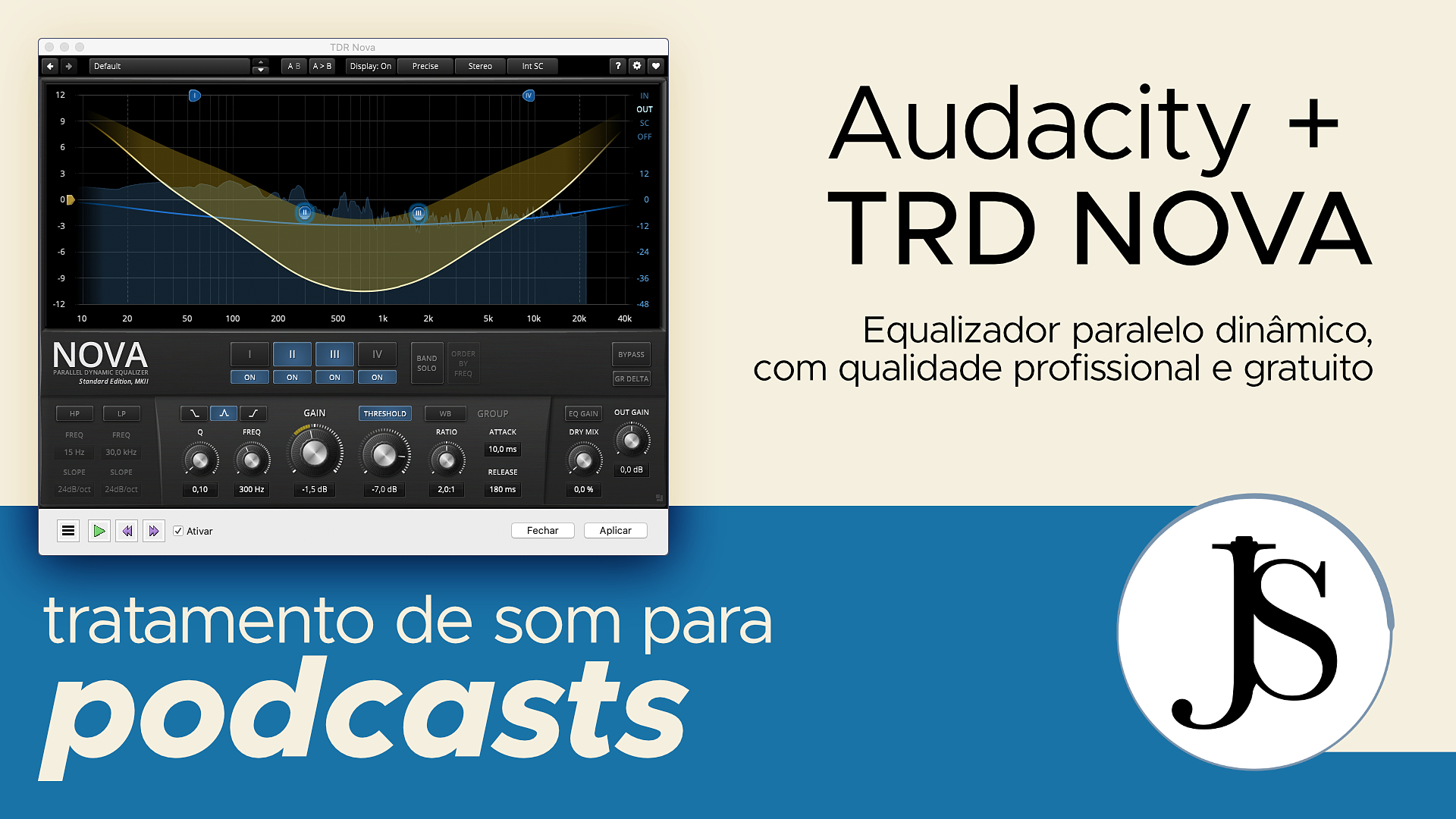 Tutorial — TDR NOVA, EQ Paralelo Dinâmico gratuito e poderoso - JS, Artista Digital